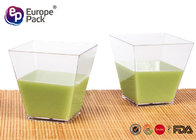 200ml 7OZ Plastic Square Cups Recyclable Washable Square Dessert Cups