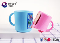 Blue / Pink Cartoon Personalized Plastic Cups With Handles For Kids