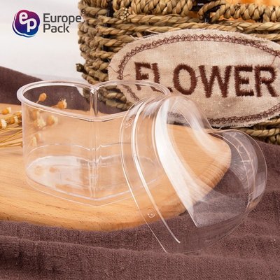 Recyclable custom size color clear container plastic heart shaped boxes for candy cookie